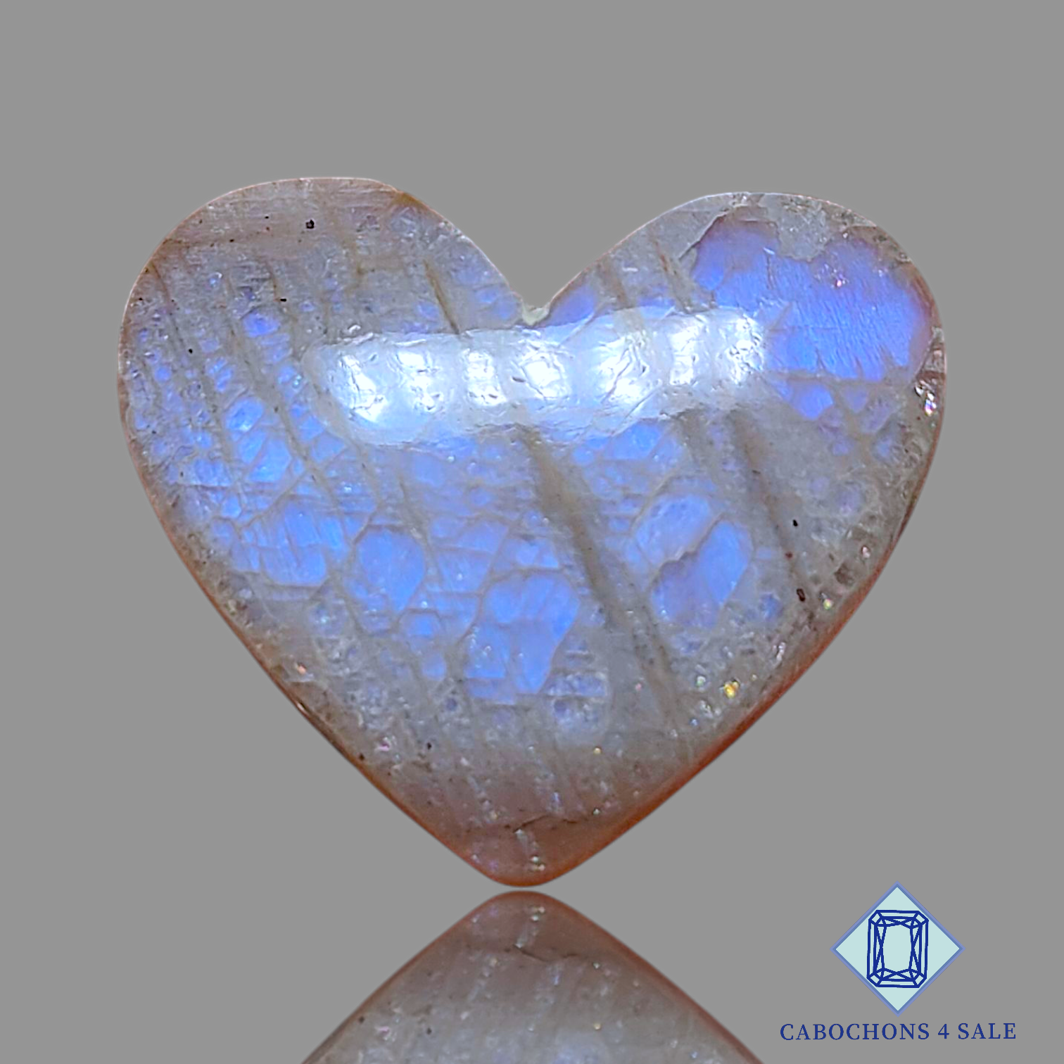 African Moonstone Heart Carvings | Soft Glow Gemstone for Sale, Healing ...
