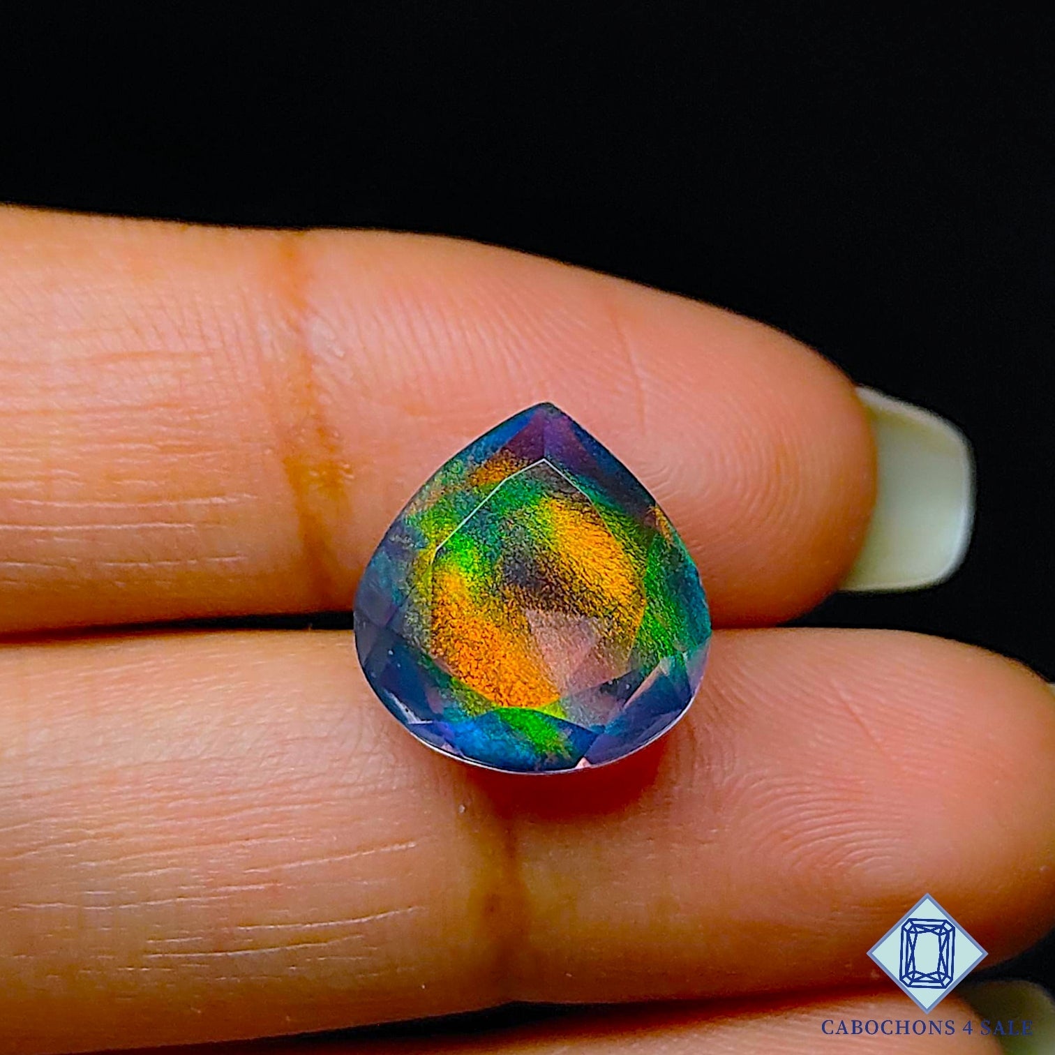 Crystal Quartz Overlay on Aurora Opal | Unique Doublet Stone for ...