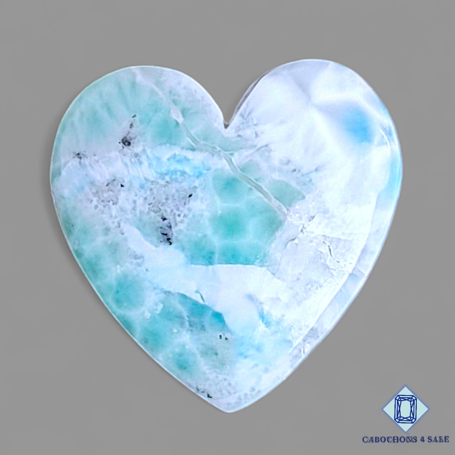 Natural Larimar Gemstone Heart Carvings mm Dominican Republic availabl ...